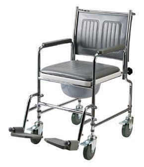 Lenham height adjustable chrome plated mobile commode — AIDAPT 愛意達